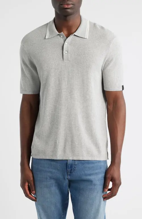 Rag & Bone Harvey Tipped Polo - Heather Grey