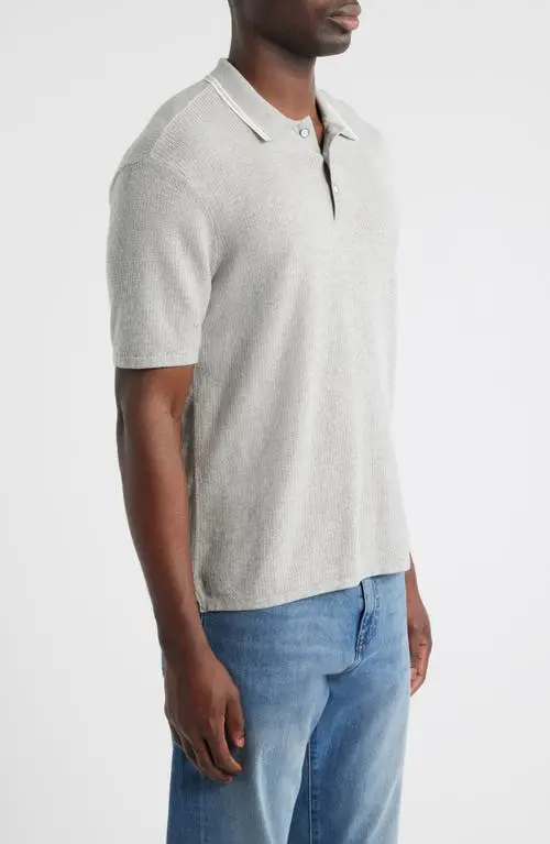 Rag & Bone Harvey Tipped Polo - Heather Grey