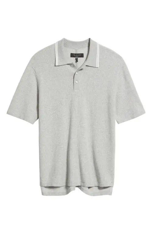 Rag & Bone Harvey Tipped Polo - Heather Grey