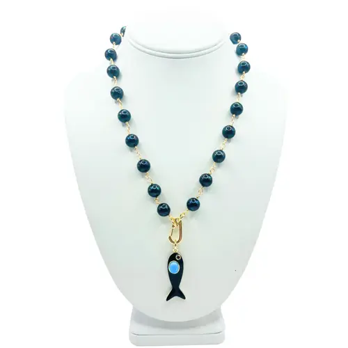 HOLST+LEE Fish On A Hook Necklace - Midnight