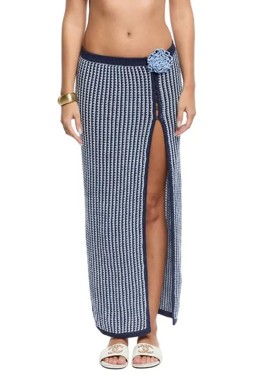 CAPITTANA Rosalia Crochet Cover-up Skirt - Blue