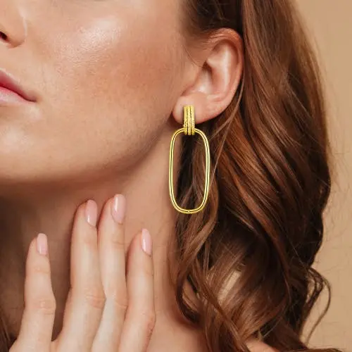 JULIANNA B. Open Drop Huggie Earrings
