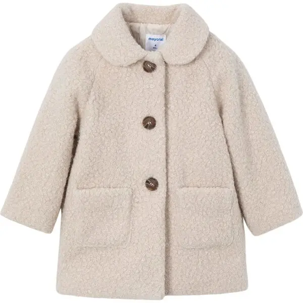 MAYORAL Textured Coat With Patch Pockets - Beige