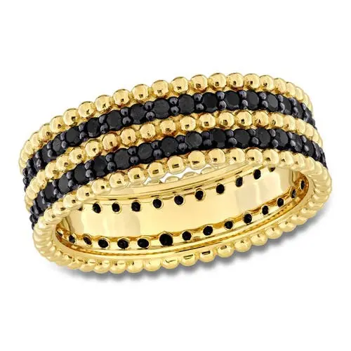 JULIANNA B. 14k Yellow Gold Black Eternity Ring - Diamond