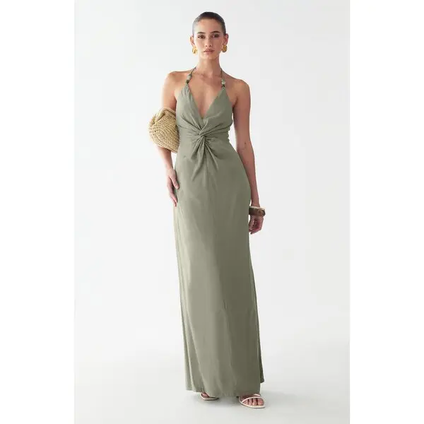 ST MRLO Alaia Maxi Dress - Bay Leaf
