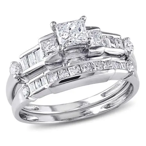 JULIANNA B. 14k Diamond Bridal Ring Set - 14k White Gold