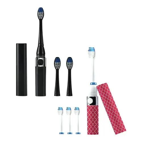 PURSONIC Black & Pink Portable Sonic Toothbrush Set - Multicolor