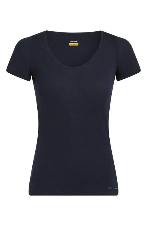Icebreaker Siren Merino Wool Blend T-shirt - Midnight Navy