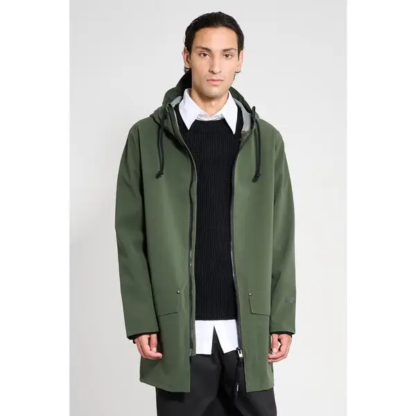 Stutterheim Stockholm Patch Matte Raincoat - Green