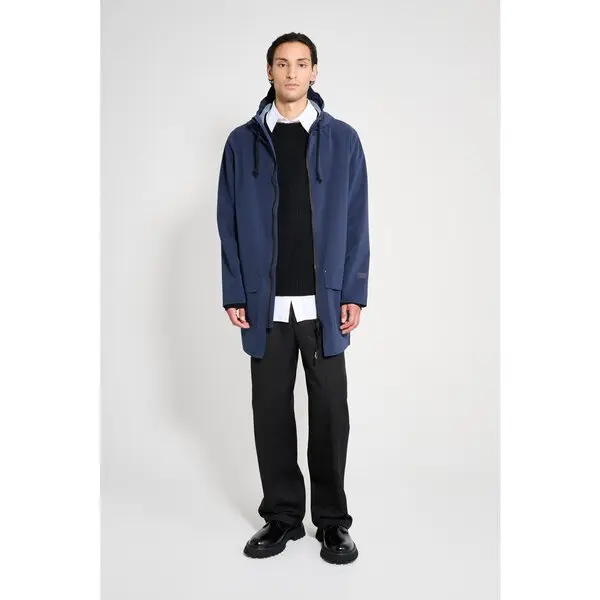 Stutterheim Stockholm Patch Matte Raincoat - Navy
