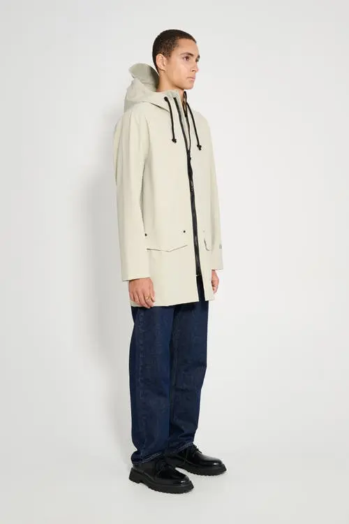 Stutterheim Stockholm Patch Matte Raincoat - Pelican