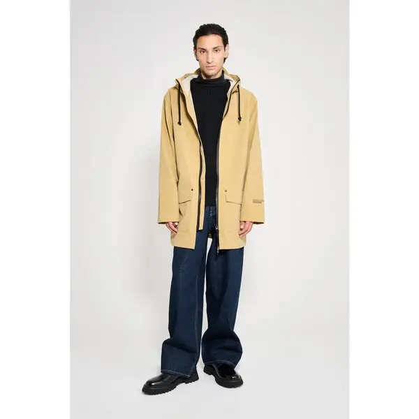 Stutterheim Stockholm Patch Matte Raincoat - Sand