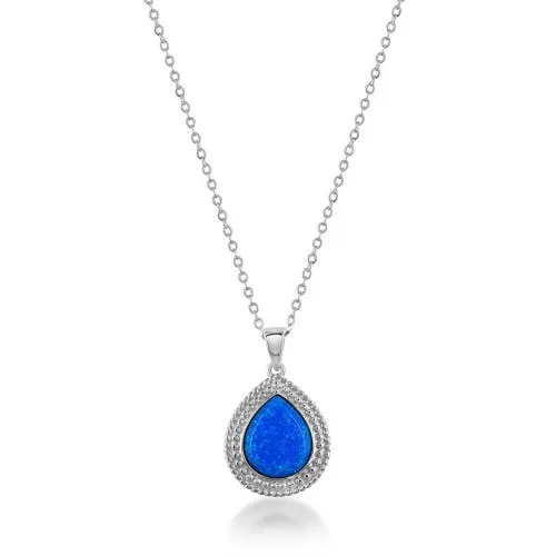 DONATELLO GIAN Sterling Silver Opal Necklace - Blue