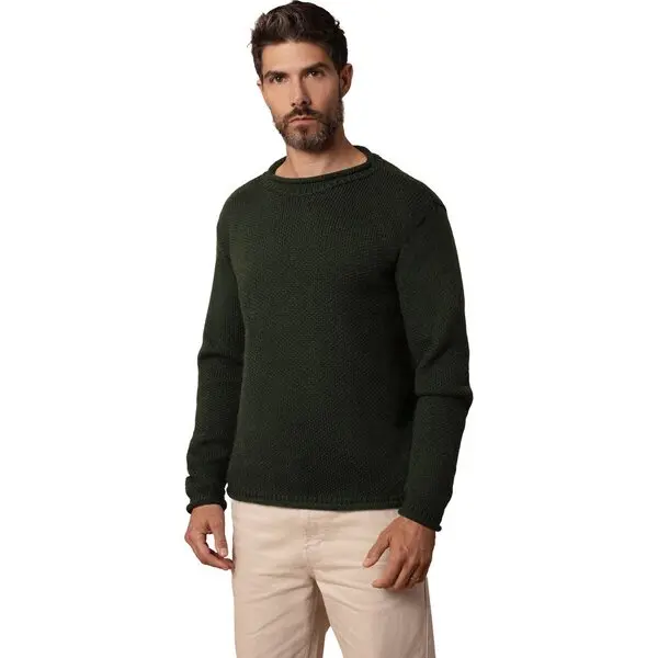 CELTIC & CO. Textured Stitch Crewneck Sweater - Forest