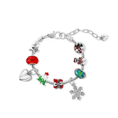 DONATELLO GIAN Snowflake Christmas Charm Bracelet - Silver