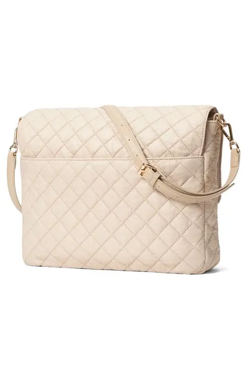 Mz Wallace Large Crosby Quilted Nylon Crossbody Bag - Buff