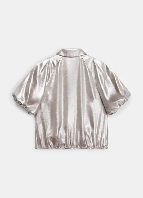 Mint Velvet Metallic Puff Sleeve Shirt
