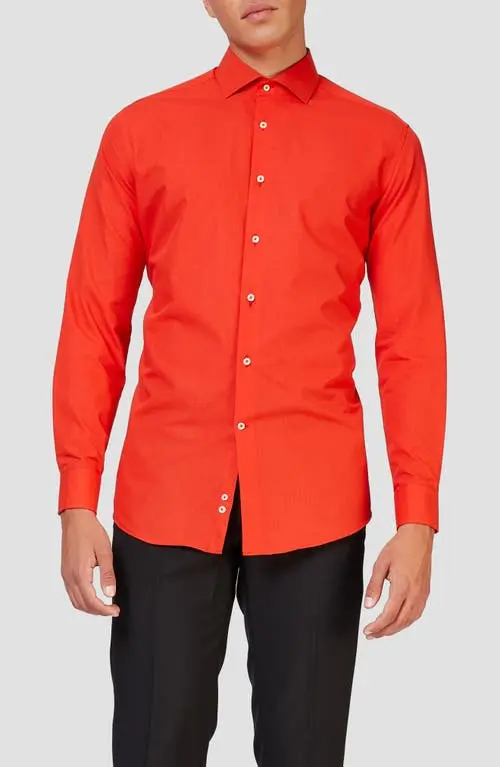 Opposuits Devil Modern Tailo Fit Wrinkle Resistant Button-up Shirt - Red
