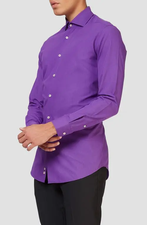 Opposuits Prince Modern Tailored Fit Wrinkle Resistant Button-up Shirt - Purple