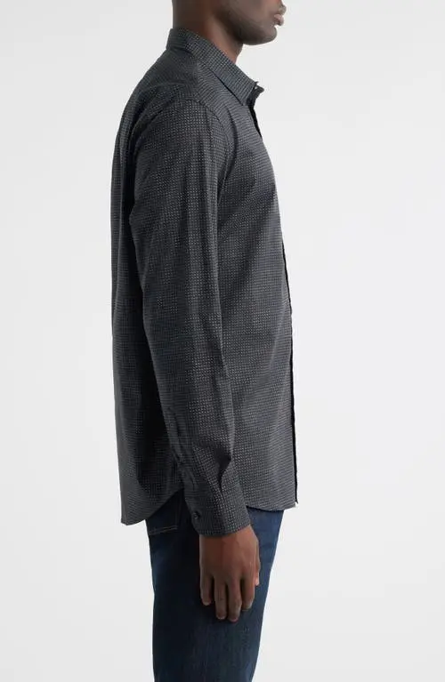 Emporio Armani Micro Dash Button-up Shirt - Solid Black