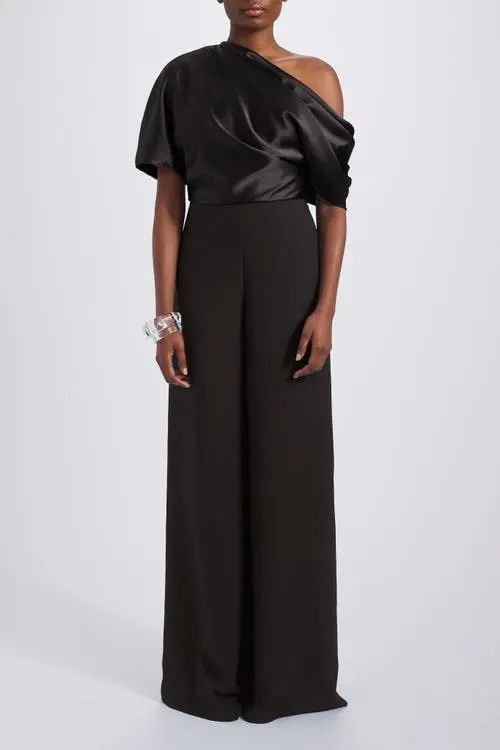 Amsale Slouch Jumpsuit - Black