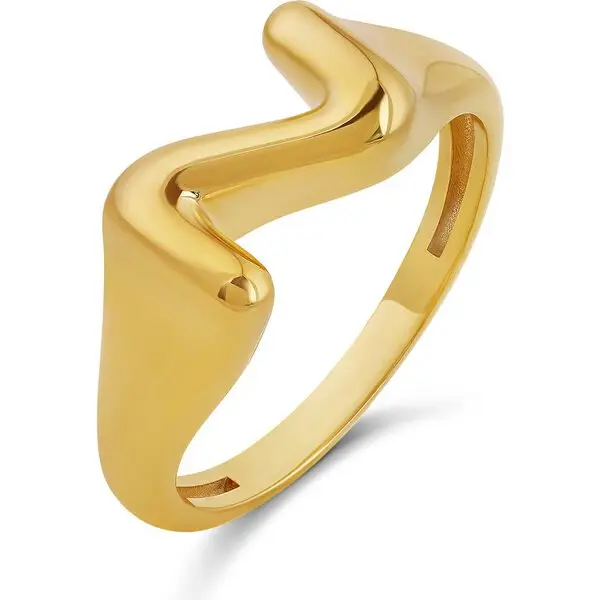 SHYMI Bubble Letter Initial Ring - Gold