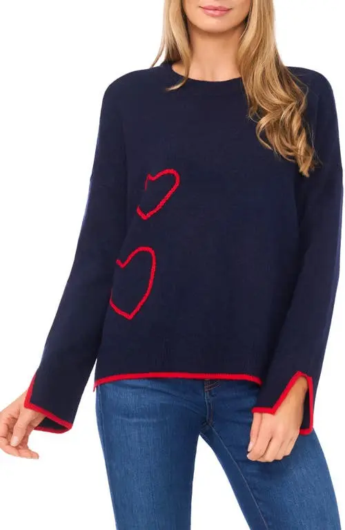 CECE DUPRAZ Embroidered Heart Sweater