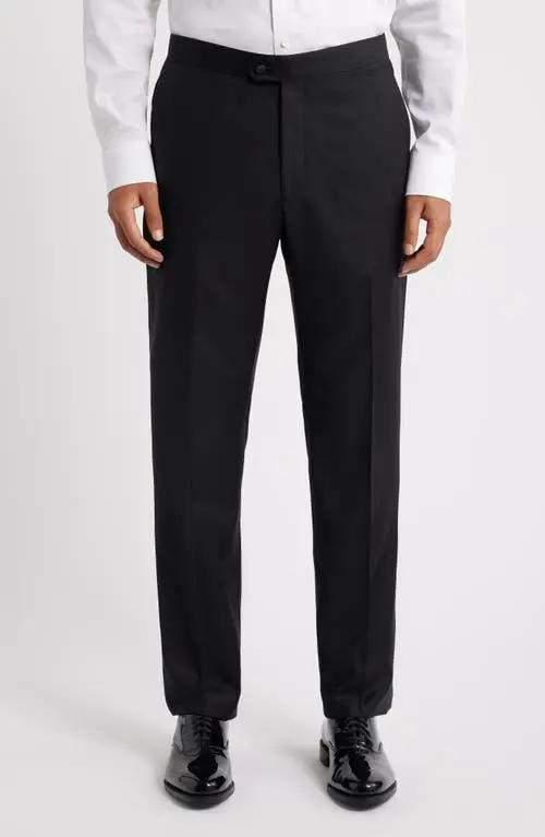 HERITAGE GOLD Wool Tuxedo Pants - Black