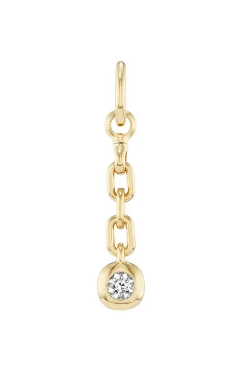 UNIFORM OBJECT Carriage Bezel Set Diamond Chain Drop Pendant - Gold
