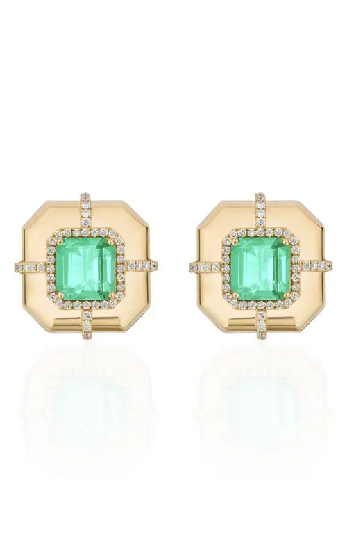 Goshwara Diamond & Semiprecious Stone Stud Earrings - Green