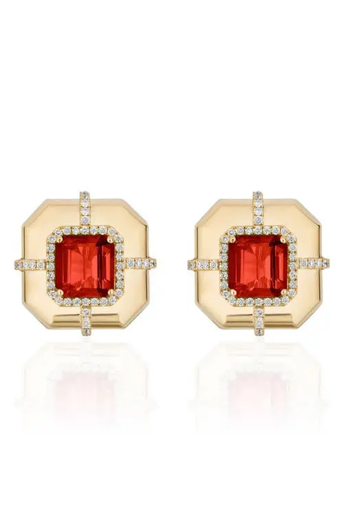 Goshwara Diamond & Semiprecious Stone Stud Earrings - Red