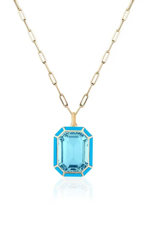 Goshwara Melange Emerald Cut Pendant Necklace - Pale Blue