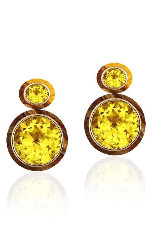 Goshwara Melange Drop Earrings - Yellow