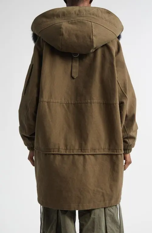Dolce & Gabbana Cotton Parka With Genuine Shearling Trim