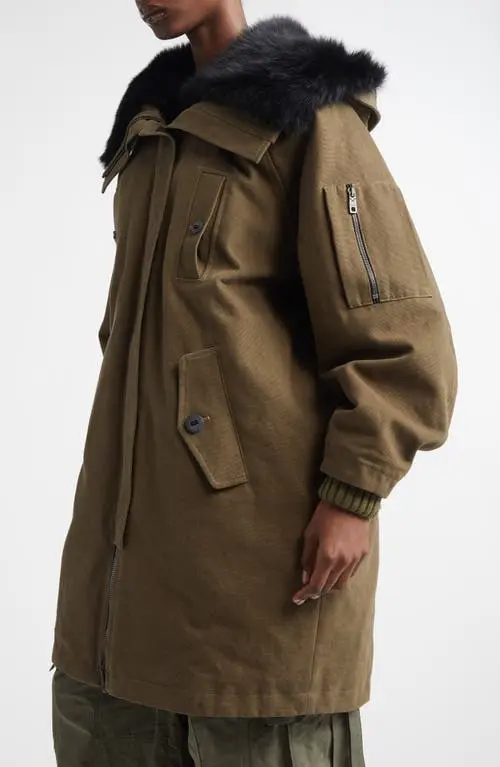 Dolce & Gabbana Cotton Parka With Genuine Shearling Trim