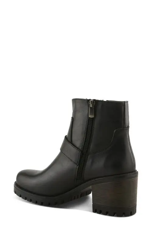 SPRING STEP SHOES Buckled Leather Bootie - Black