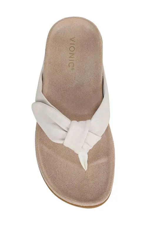 Vionic Leather Bow Flip Flop - Sea Salt