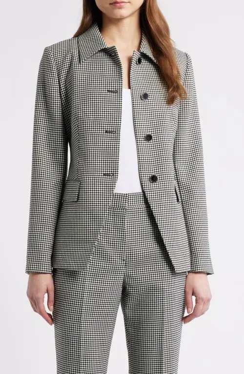 Elie Tahari Greta Check Wool Blend Jacket