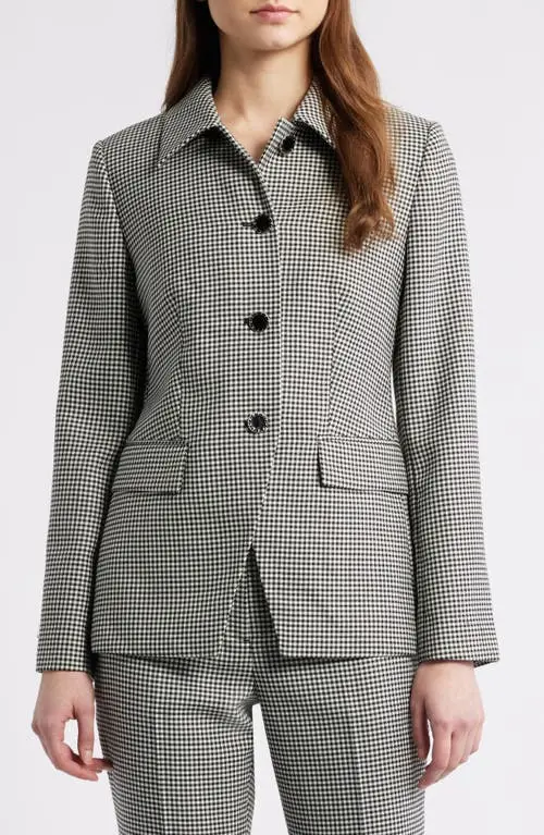 Elie Tahari Greta Check Wool Blend Jacket