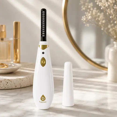 PURSONIC Heated Eyelash Curler With Comb Rechargeable - White