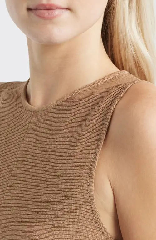 Solid & Striped The Lucerne Sleeveless Knit Minidress - Camel