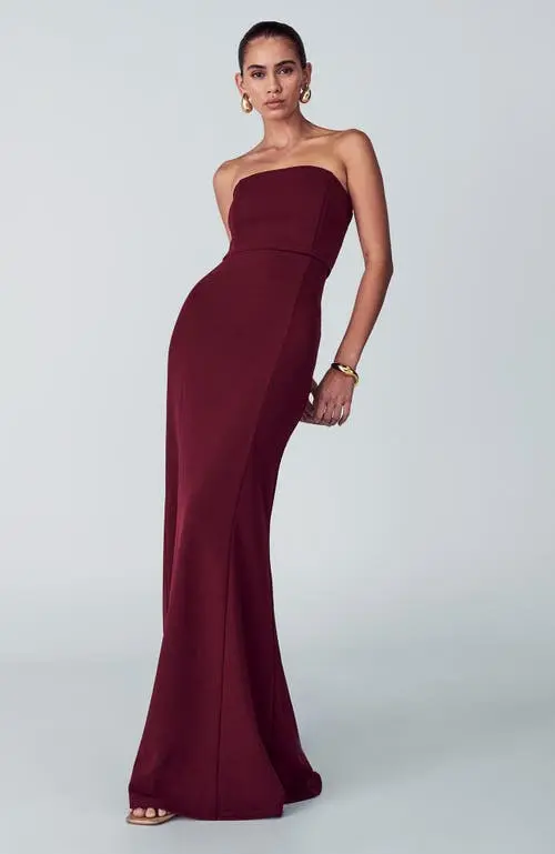WILLA Trenton Off-shoulder Maxi Dress - Burgundy