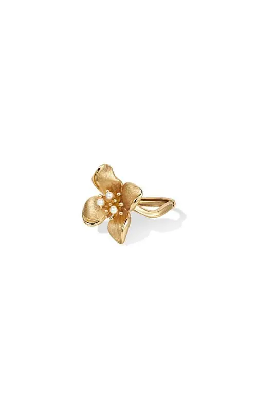 RC RETRO CHIC Iris Blossom Ring - Gold & White