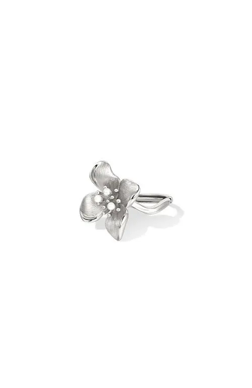 RETRO CHIC Iris Blossom Ring - Silver