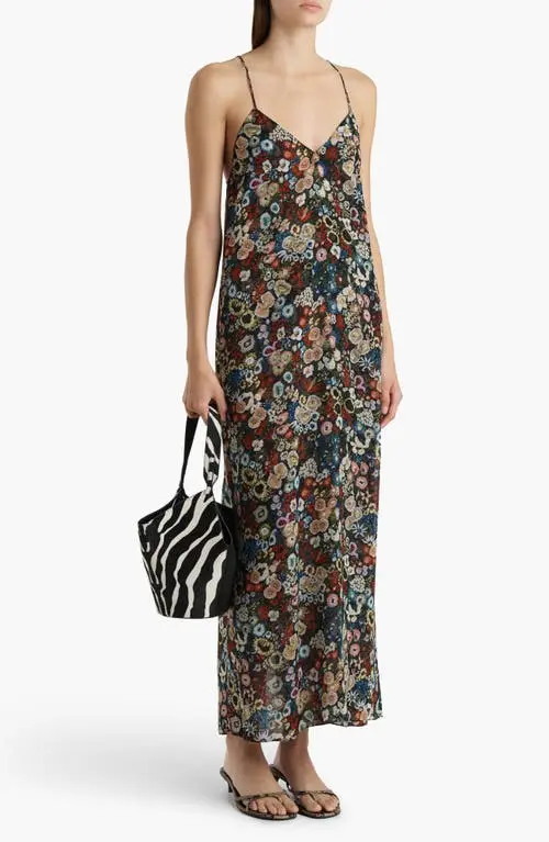 Khaite Taja Floral Silk Chiffon Slipdress