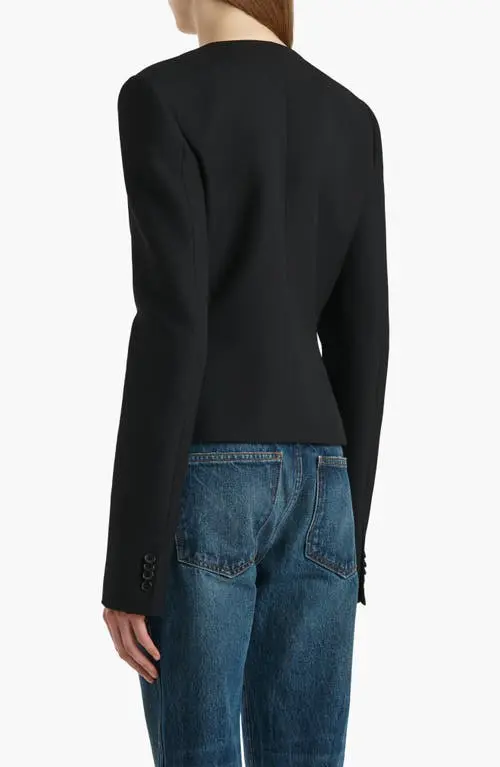Khaite Nara Collarless Wool Canvas Jacket