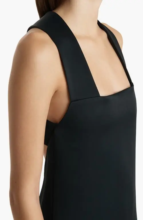 Khaite Mella Bonded Crepe Back Satin Minidress - Black