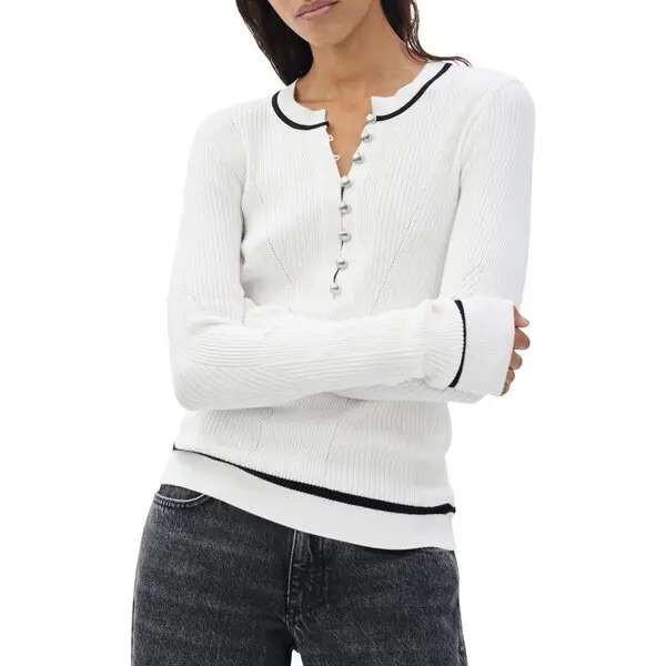 Rag & Bone Ribbed Henley Top