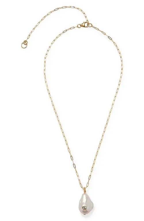 LIZZIE FORTUNATO Oasis Baroque Pearl Pendant Necklace - Gold/pearl