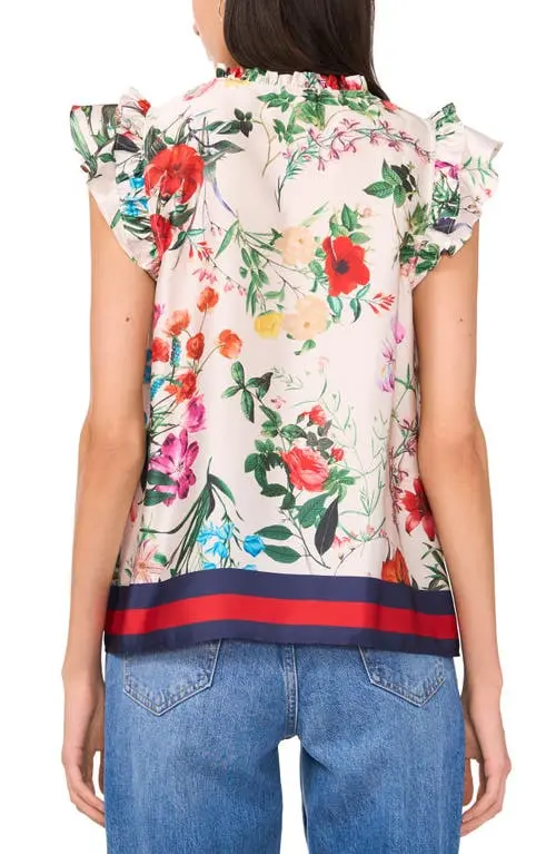 Vince Camuto Floral Flutter Sleeve Top